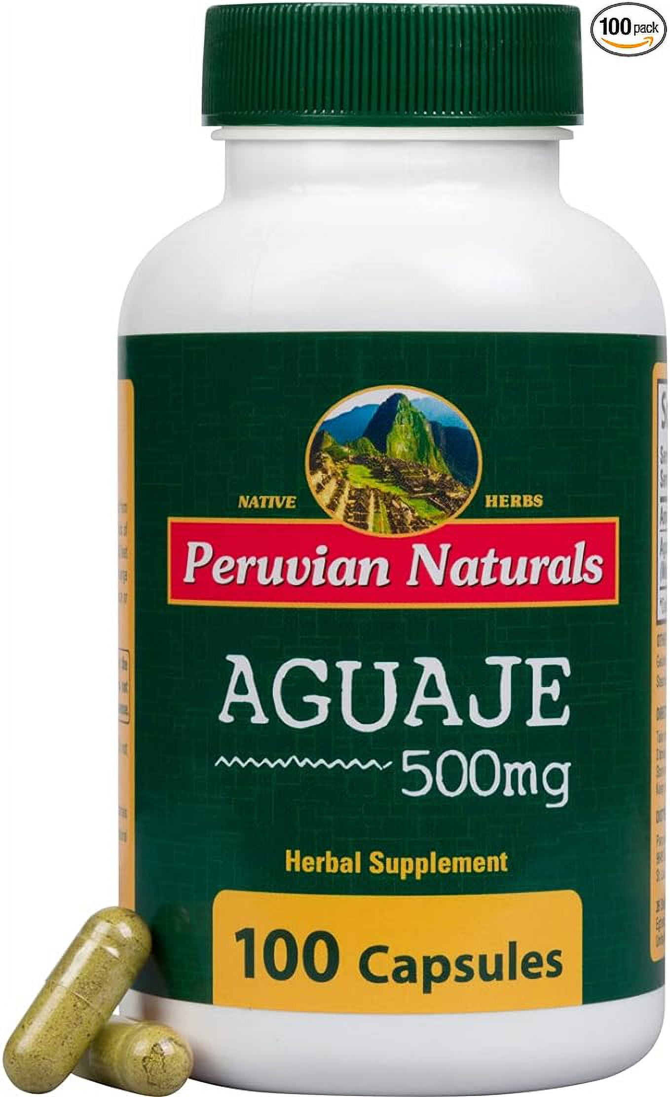 Peruvian Naturals Aguaje 500mg - 100 Capsules Moriche Palm Fruit Powder ...