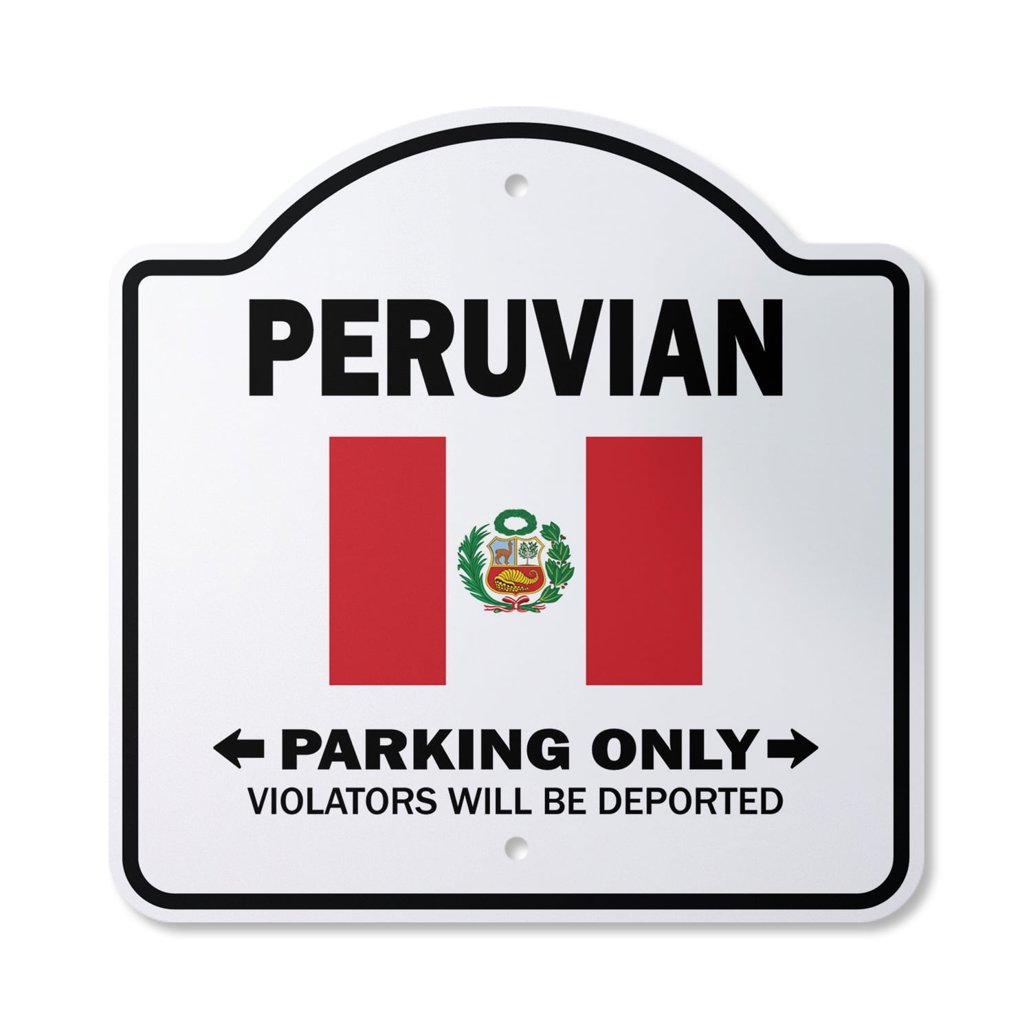 Peruvian Parking 12" X 12" Sign | Indoor/Outdoor Plastic | SignMission ...