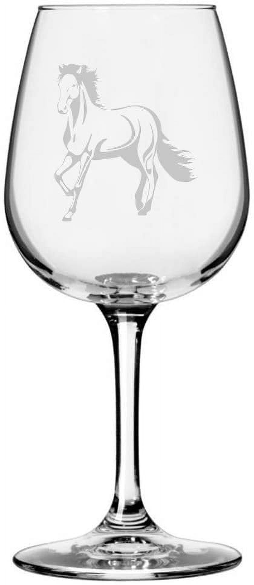Peruvian Paso Body Horse Themed Etched All Purpose 12.75oz Libbey Wine ...