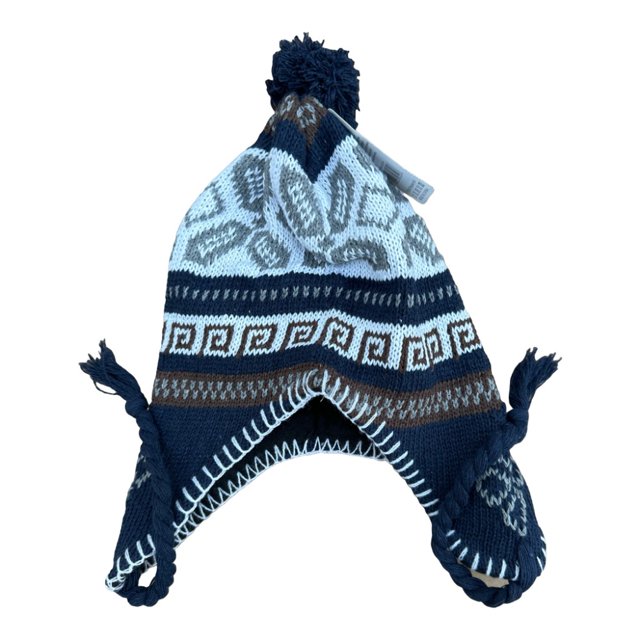 Peruvian Style Winter Hat - Blue White Brown & Grey - Walmart.com