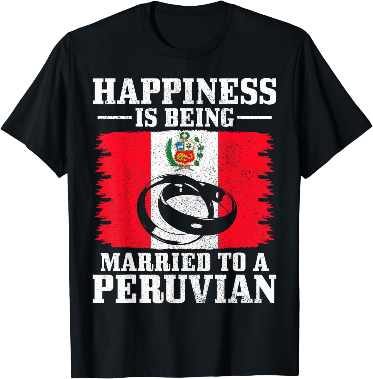 Peruvian Wife Husband Married Wedding Peru Flag T-Shirt - Walmart.com