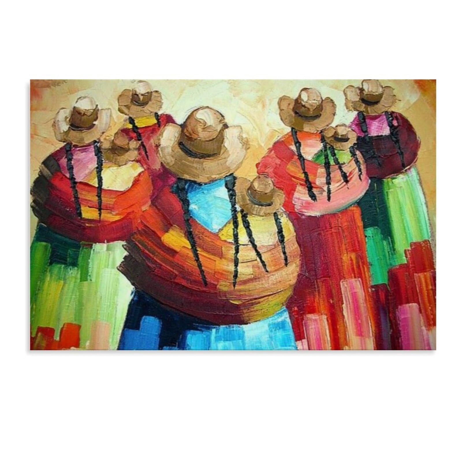 Peruvian Woman Vibrant Traditional Ethnic Colorful Art Wall Art Poster ...