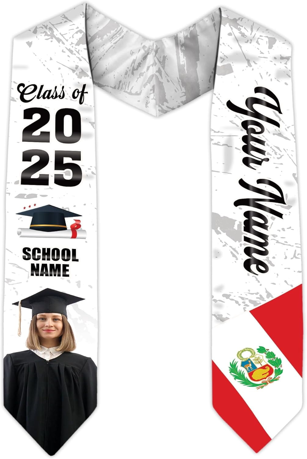 Peruvians Graduation Sash, Peru Graduation Stole Custom Personalized ...