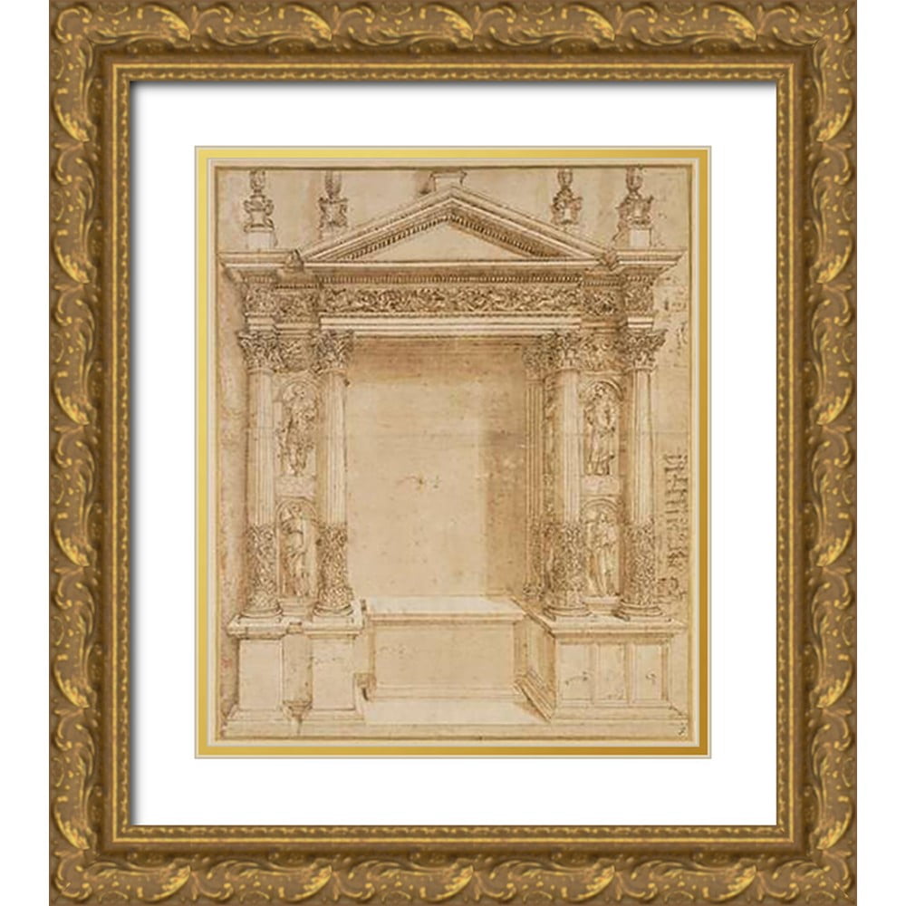Peruzzi, Baldassare 12x14 Gold Ornate Wood Framed with Double Matting ...