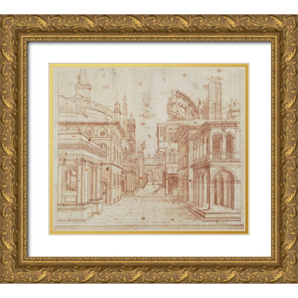 Peruzzi Baldassare 23x20 Gold Ornate Wood Framed With Double Matting Museum Art Print Titled