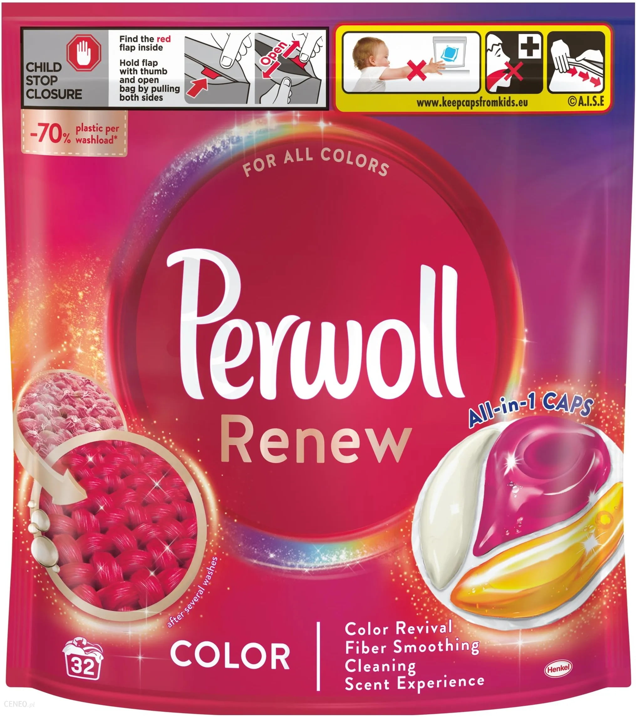 Perwoll Renew Color All-in-1 Laundry Detergent Caps - 1 bag/ 32 caps ...