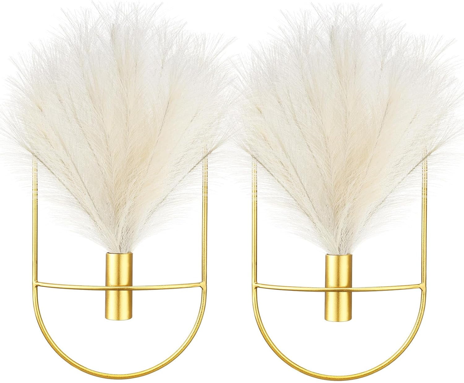 Peryiter 2 Pcs Boho Wall Decor Metal Gold Wall Art Hanging Planters ...