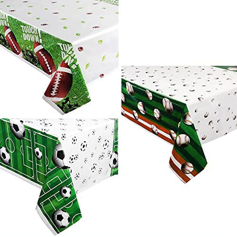 Peryiter 3 Pieces Soccer Ball Tablecloth Baseball Table Cover Football ...