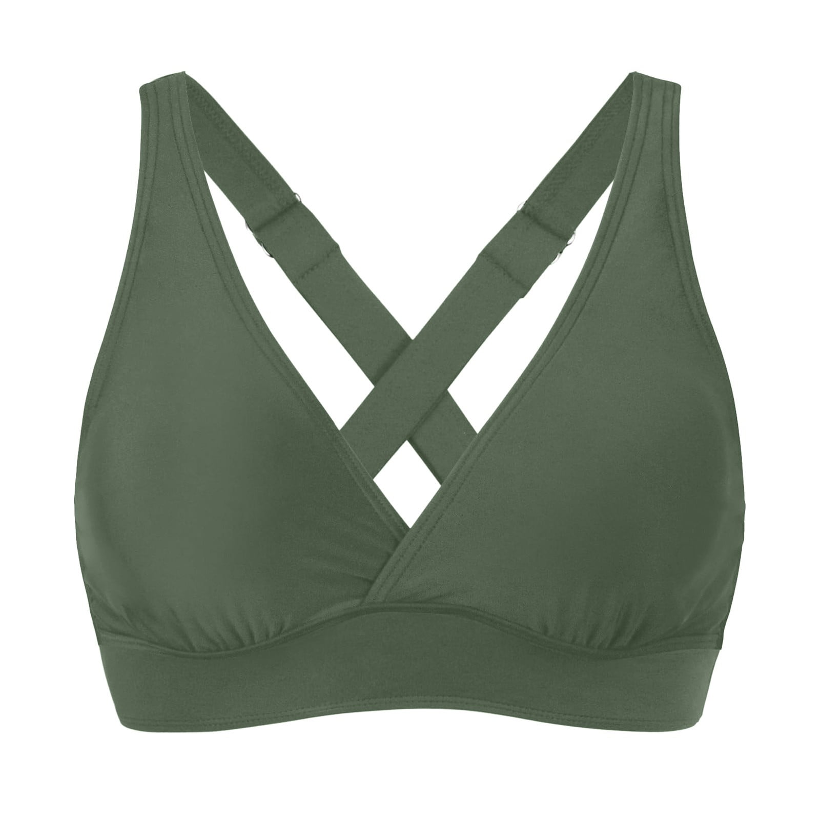 Pesawato Women's Sporty Adjustable Wide Straps Bikini Top Large Bust ...