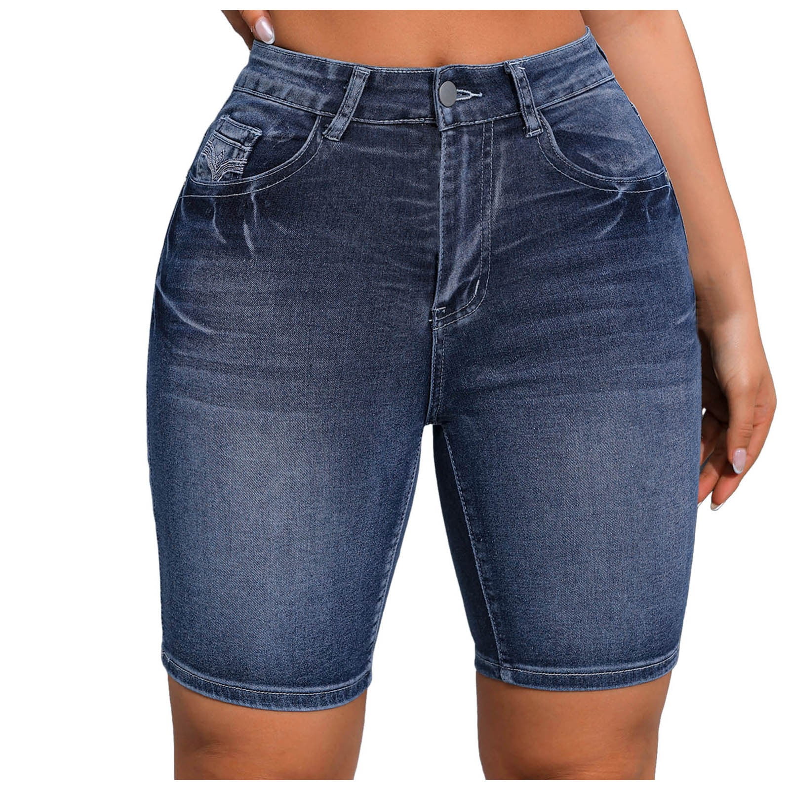 Pesawato Women's Totally Shaping Pull on Bermuda Shorts (Blue, L ...