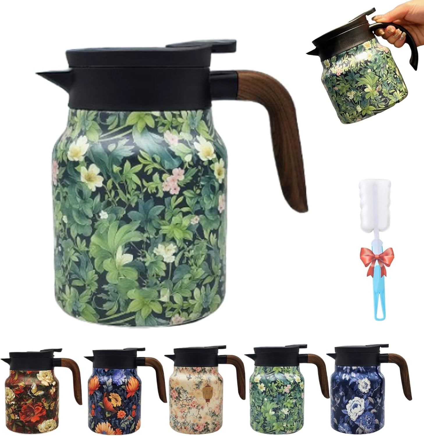 Peshoriadam Teapot, Peshoriadam Tea Thermos, Vintage Floral Pattern Tea ...