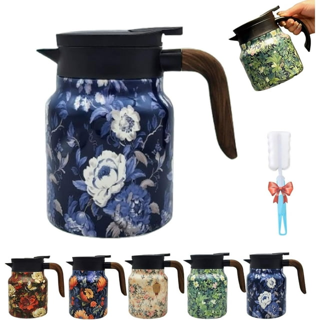 Peshoriadam Teapot, Peshoriadam Tea Thermos, Vintage Floral Pattern Tea ...