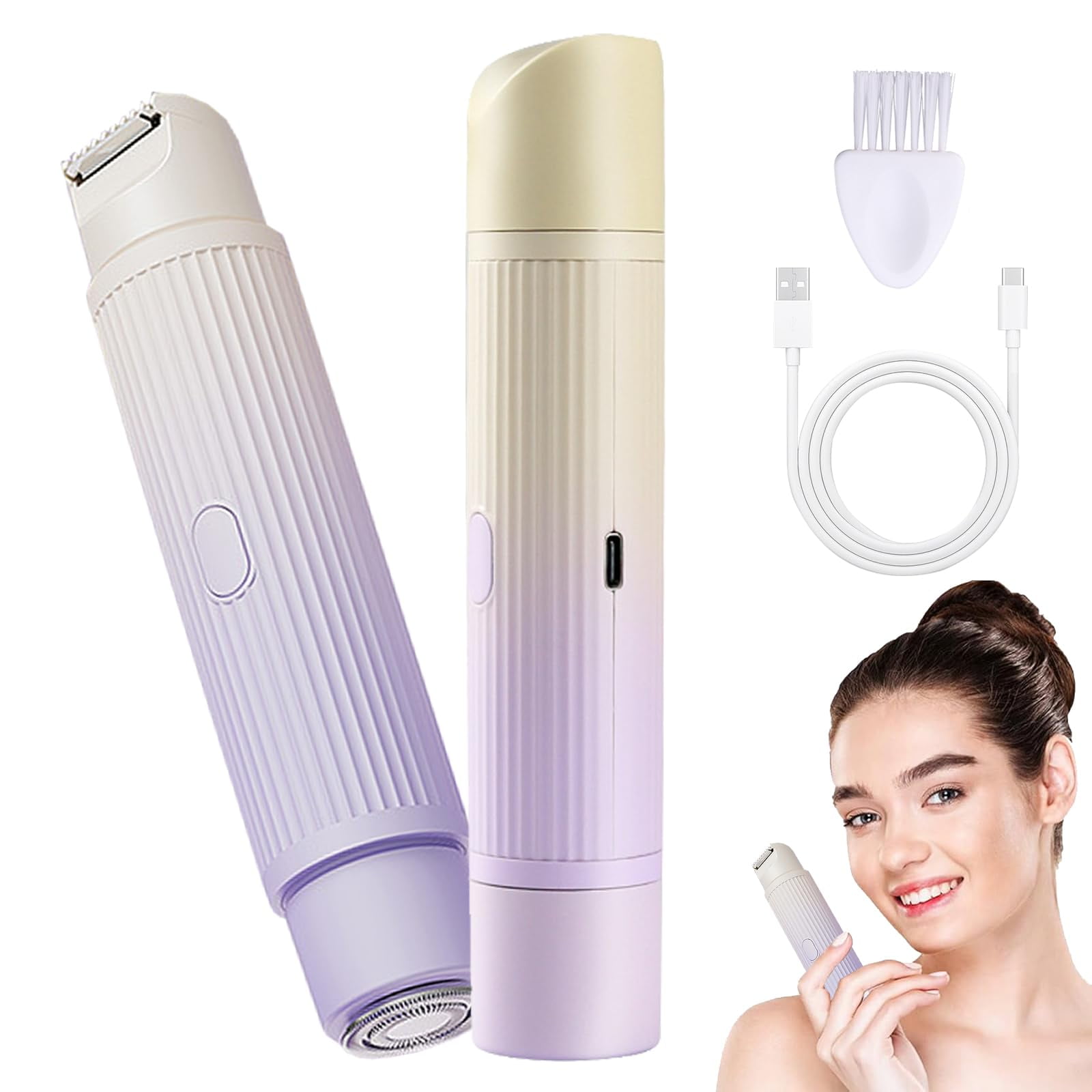 Peshoriadm Comfort 2 in 1 Electric Lady Shaver, Dual Head Bikini Shaver ...