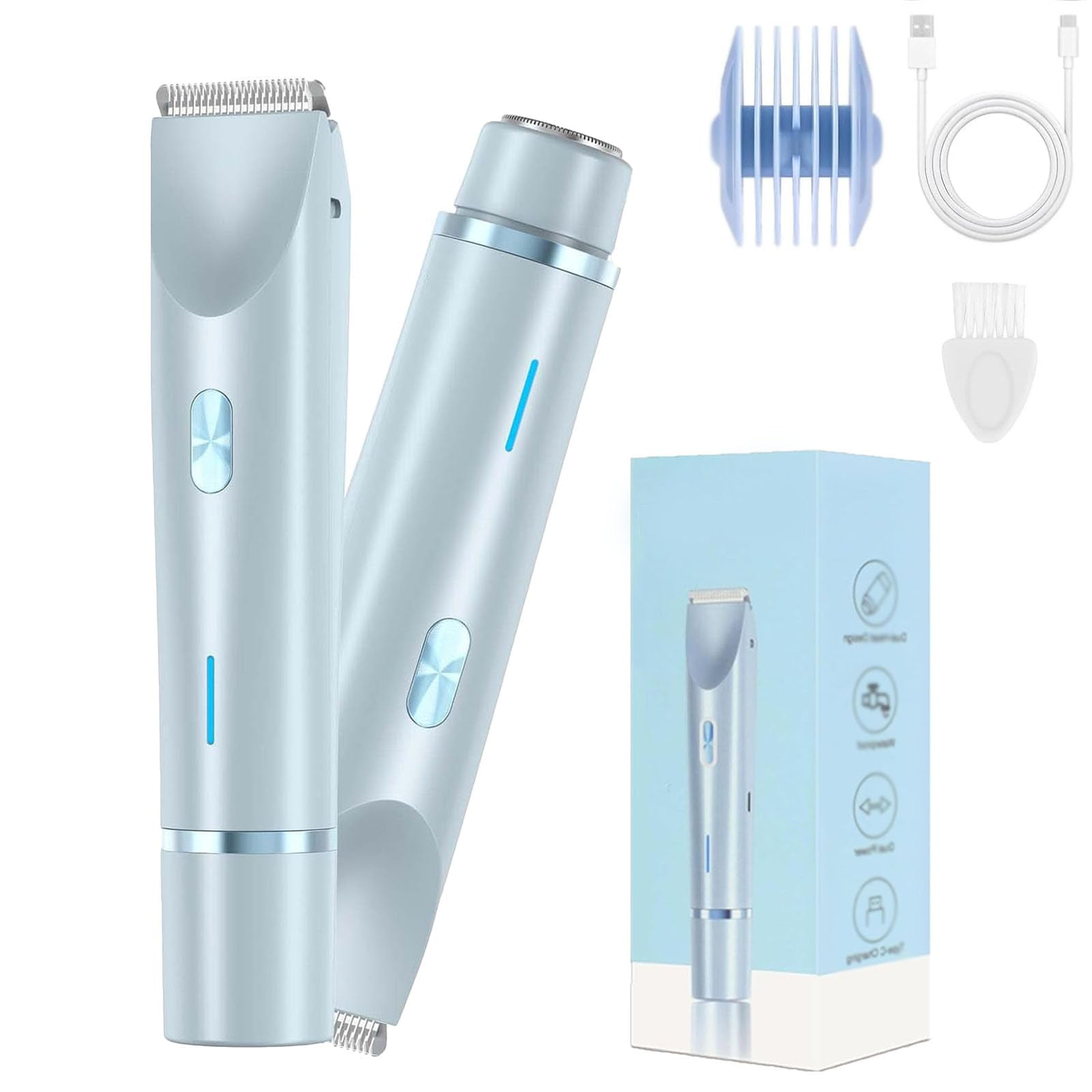 Peshoriadm Shaver - 2-in-1 Electric Shaver for Women, Painless Bikini ...