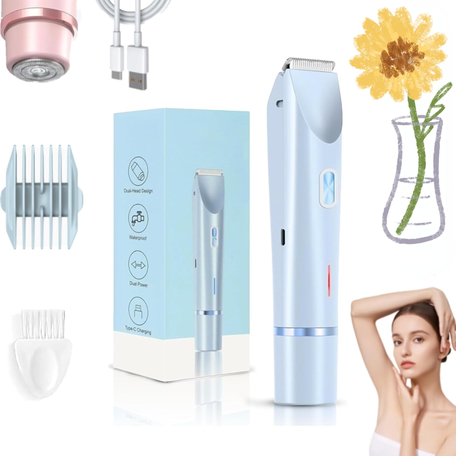 Peshoriadm Shaver, Laritzi Shaver for Women, Lastlargely 2-in-1 Women's ...