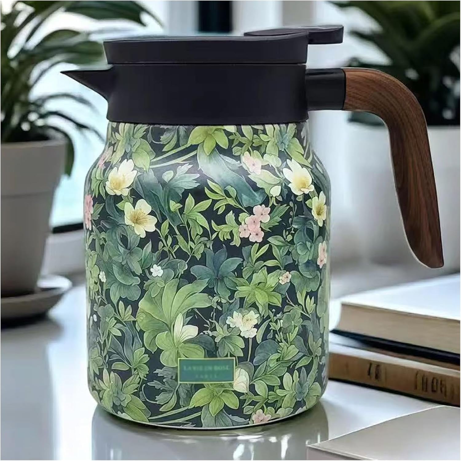 Peshoriadm Teapot, 1000ml Illutminate Tea Pot, Vintage Floral Pattern ...