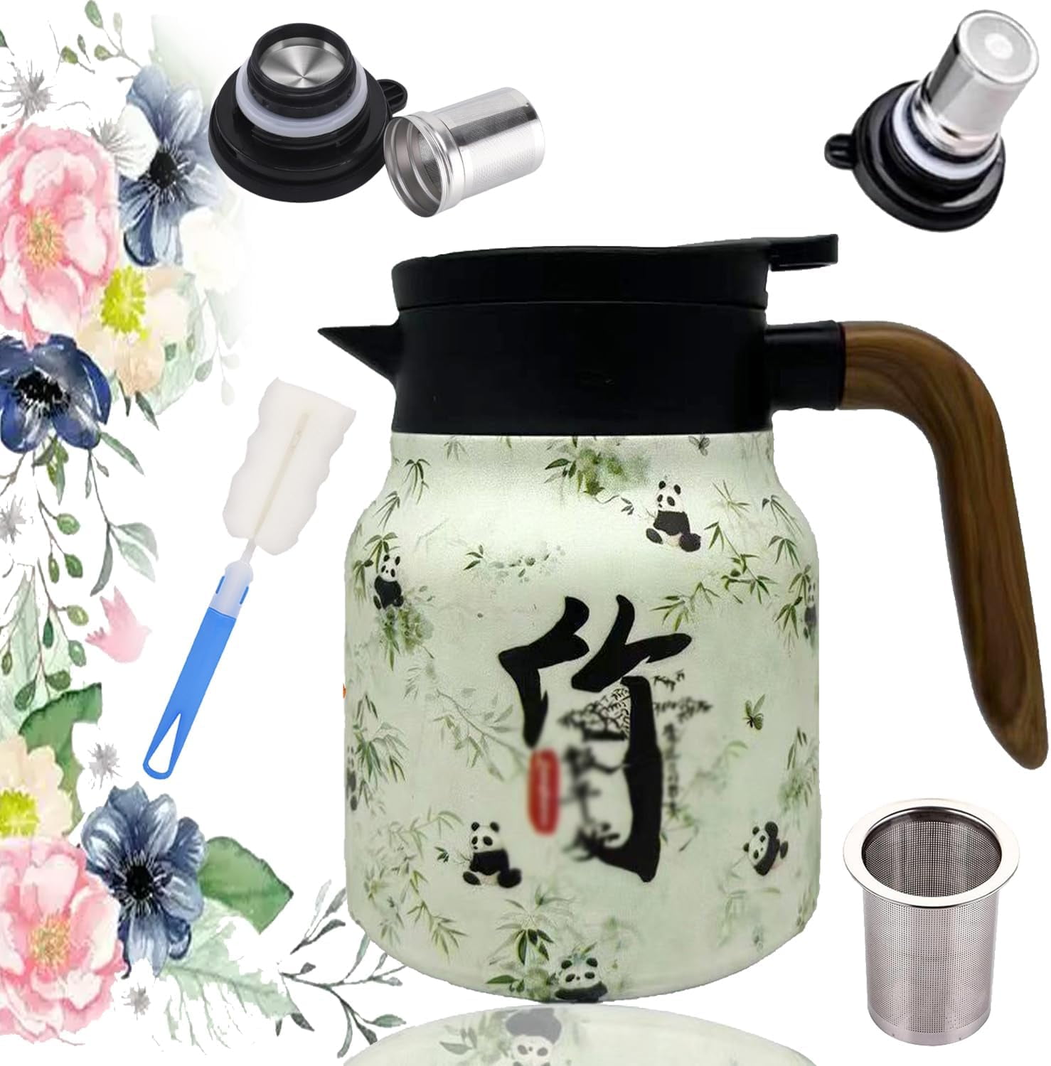 Peshoriadm Teapot,Peshoriadam Tea,Vintage Floral Pattern Tea – Built-In ...