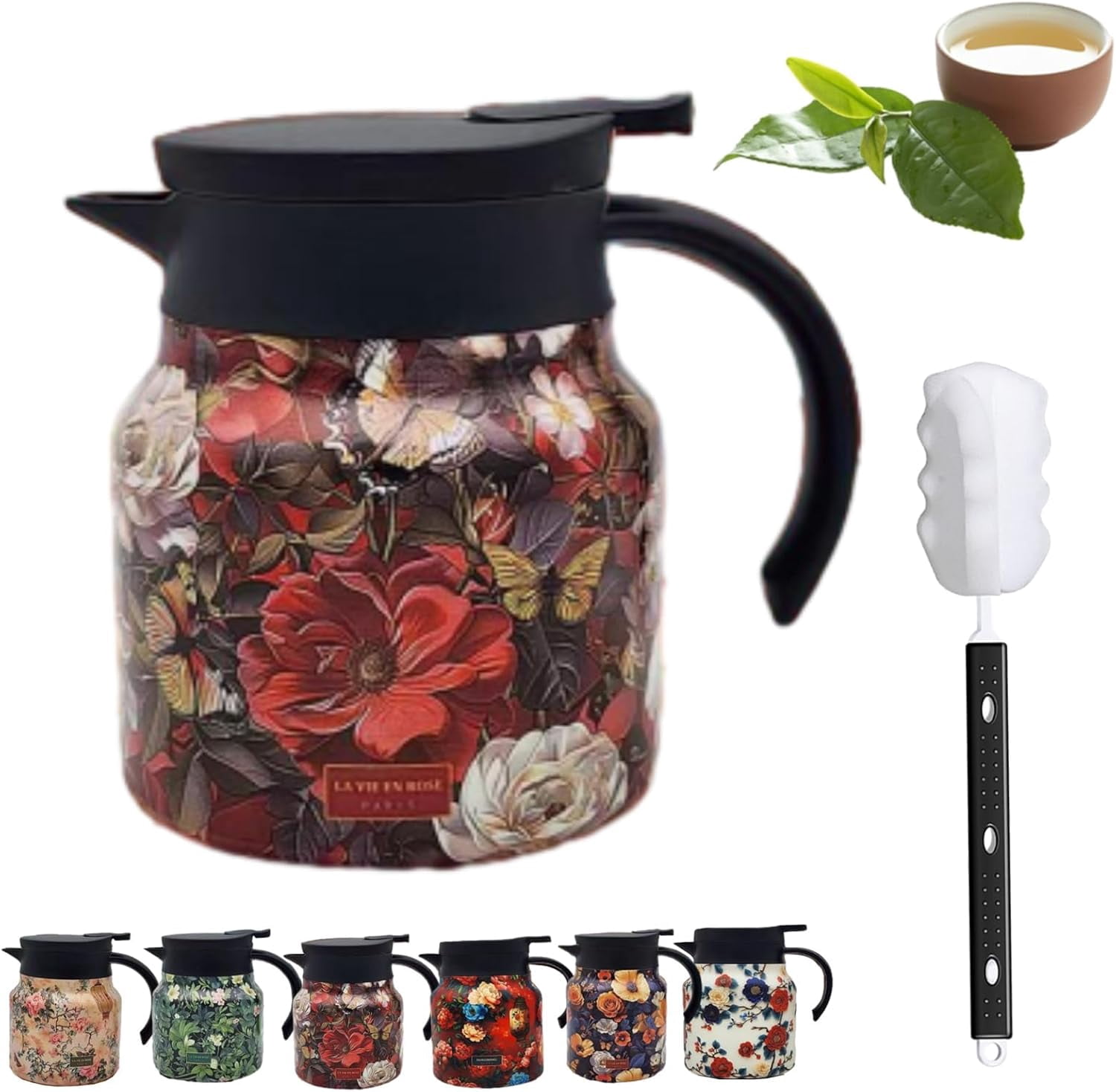 Peshoriadm Teapot, Peshoriadm Tea Pot, Vintage Floral Pattern Tea-Built ...
