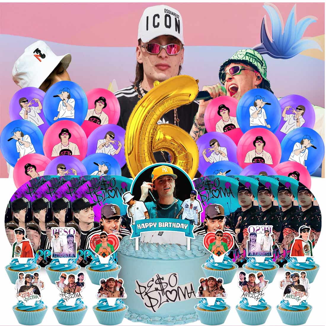 Peso Pluma Balloons Party Supplies 6th Decor Tableware Birthday Cake ...