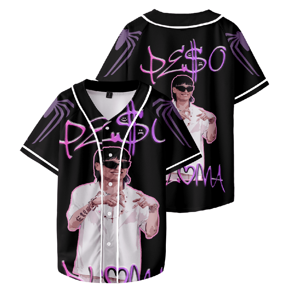 Peso Pluma Baseball Uniform Singer Harajuku Streetwear Casual Women Man ...