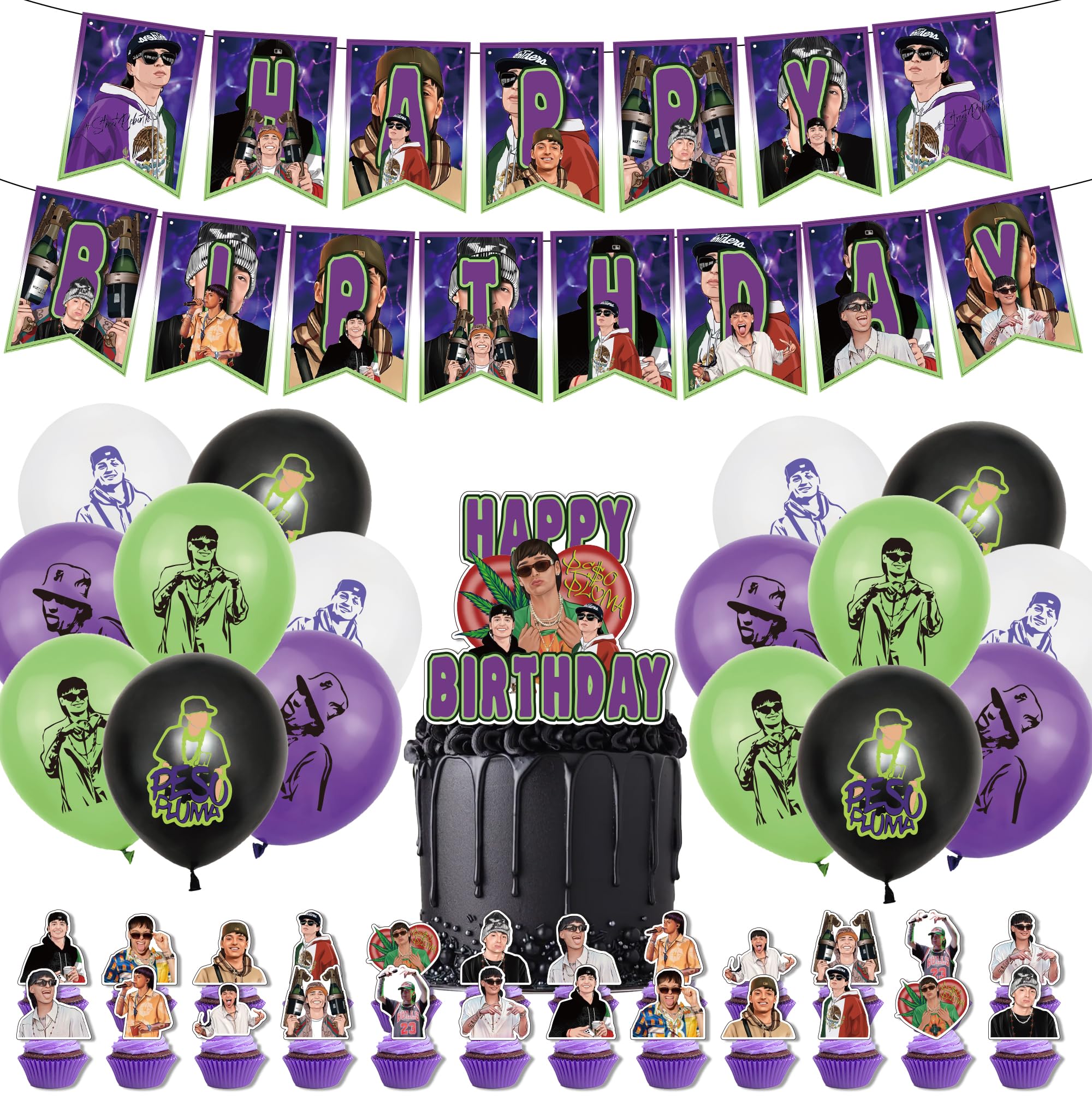 Peso Pluma Birthday Party Decorations, 𝓟𝓮𝓼𝓸 𝓟𝓵𝓾𝓶𝓪 Rapper Singer Party ...