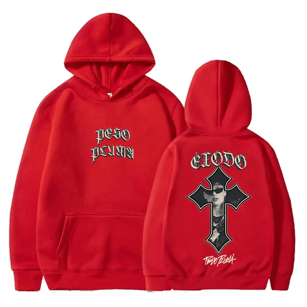 Peso Pluma Exodo Cross Hoodies Rapper Tour Merch Pullovers Women Men ...