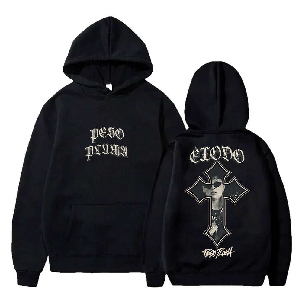 Peso Pluma Exodo Cross Hoodies Rapper Tour Merch Pullovers Women Men ...