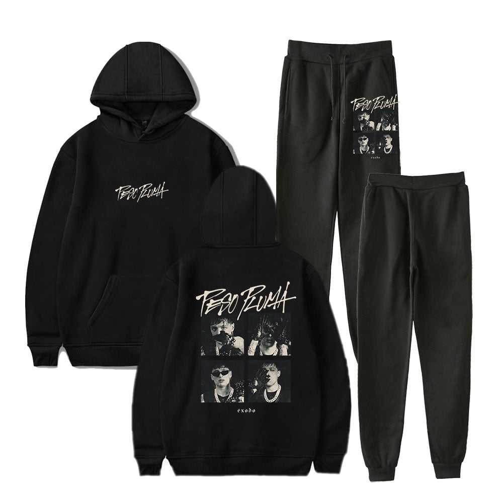 Peso Pluma Merch Hoodie Exodo Portraits Long Sleeve Suit Jogger Pants ...
