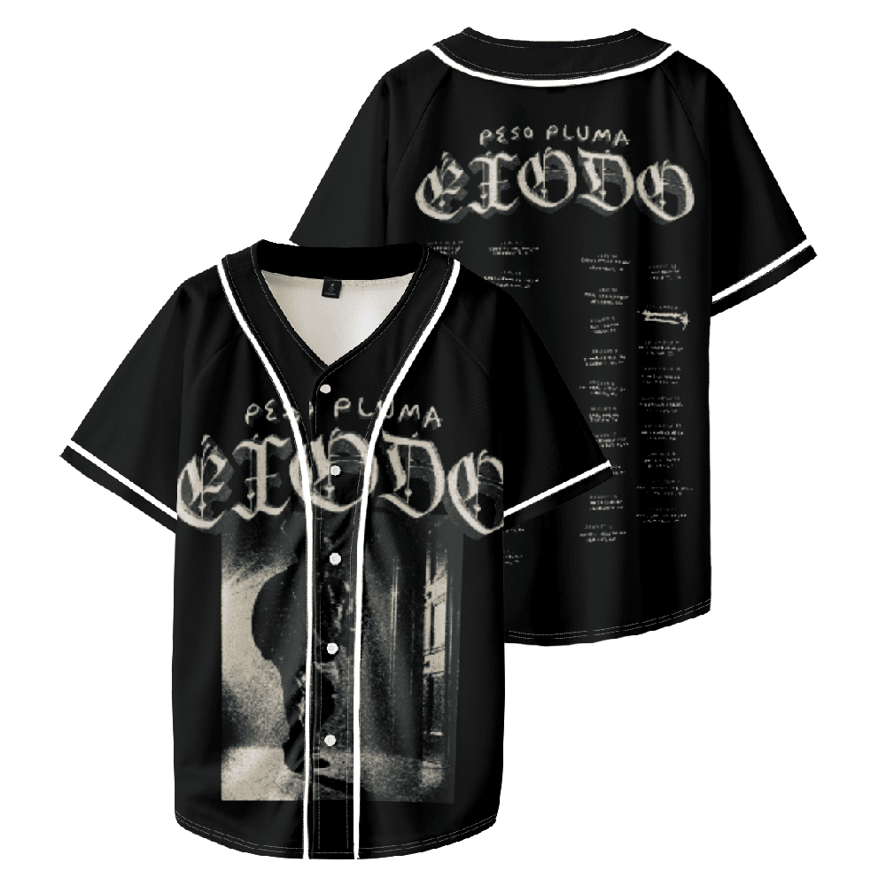 Peso Pluma Exodo Tour 2024 Baseball Jersey V-neck Short Sleeved ...