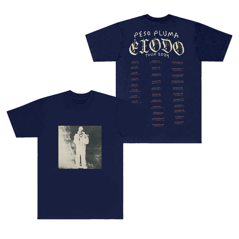 Peso Pluma Exodo Tour Dates Tee Tour New Logo T-Shirts Women Men ...