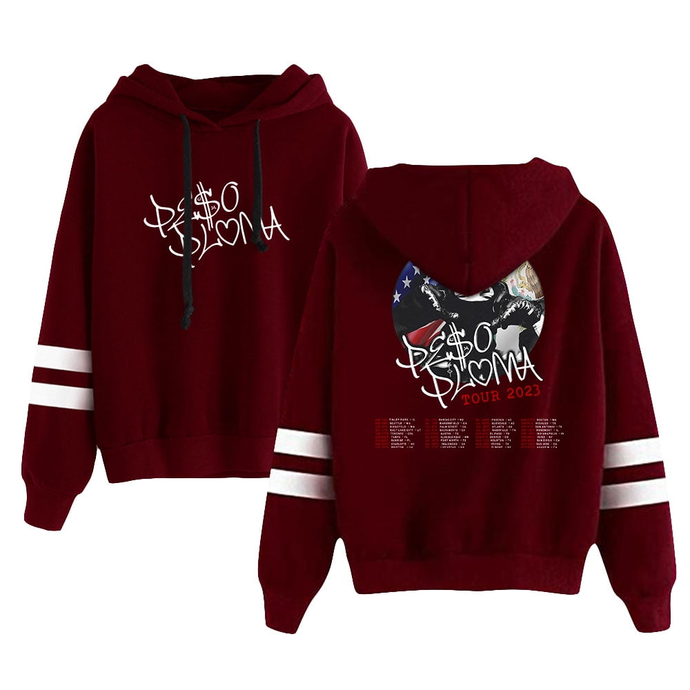 Peso Pluma Flag Tour Hoodie Pocketless Parallel Bars Sleeve Sweatshirts ...