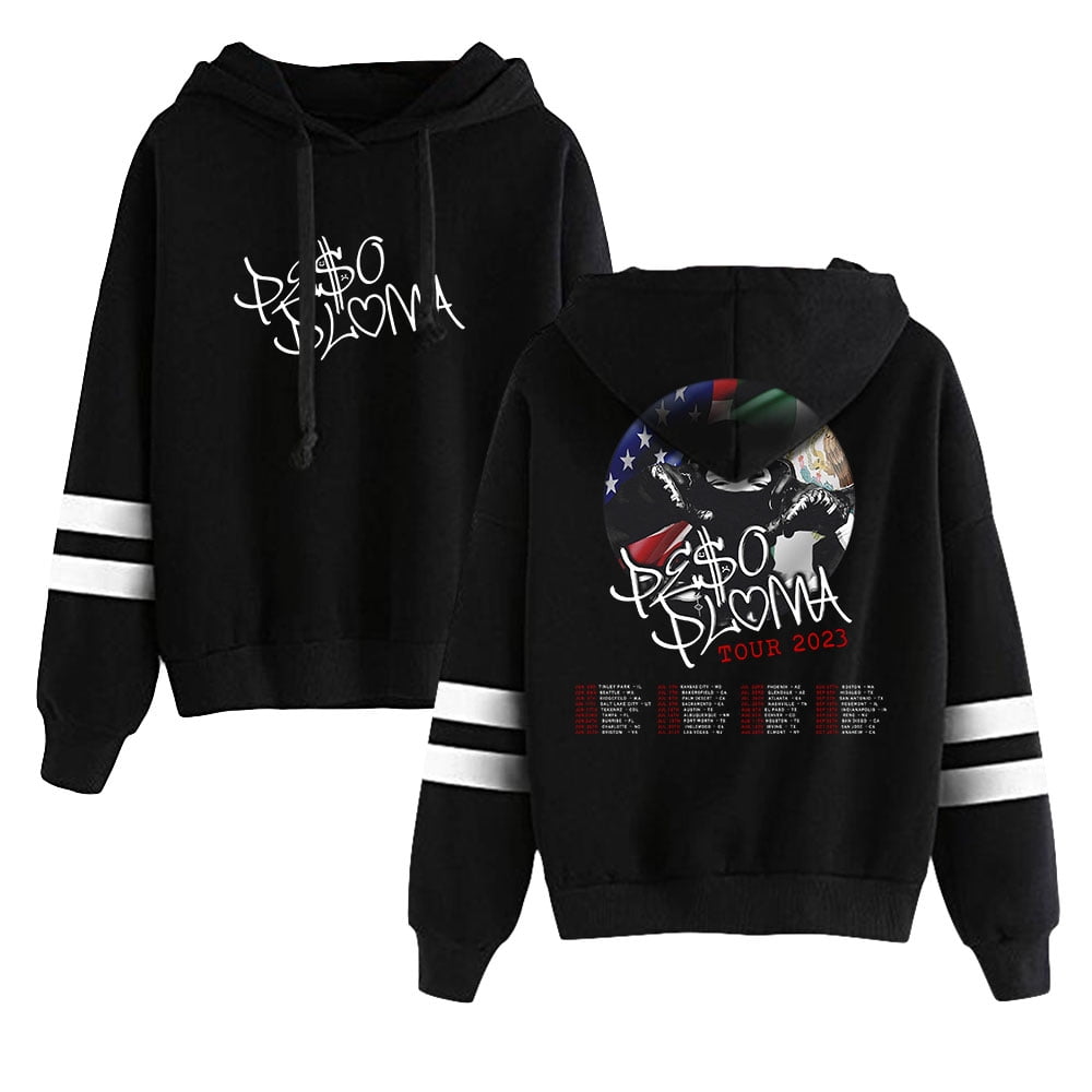 Peso Pluma Flag Tour Hoodie Pocketless Parallel Bars Sleeve Sweatshirts ...