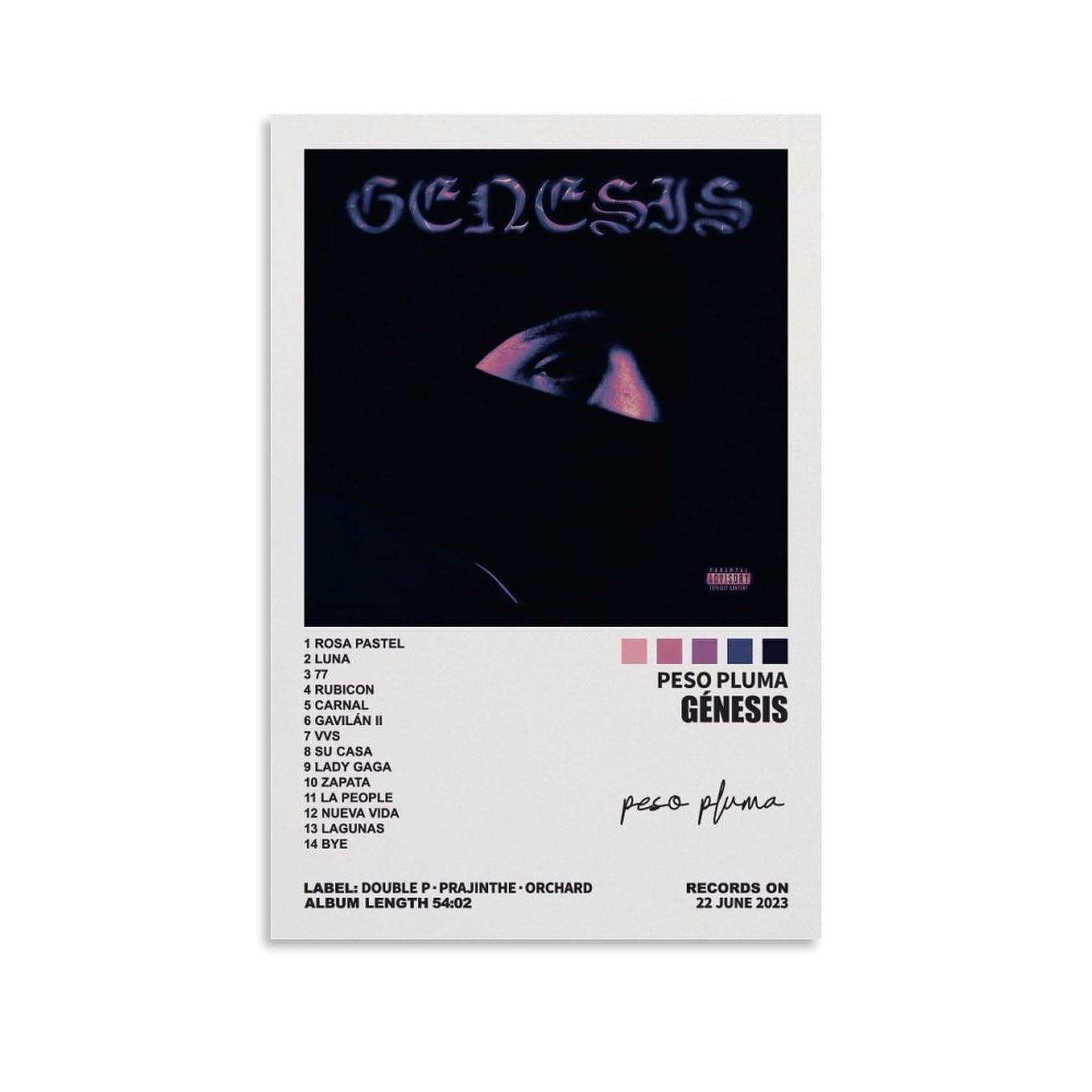 Peso Pluma Génesis Album Cover Posters For Room Aesthetic Canvas Wall Art Bedroom Decor ...