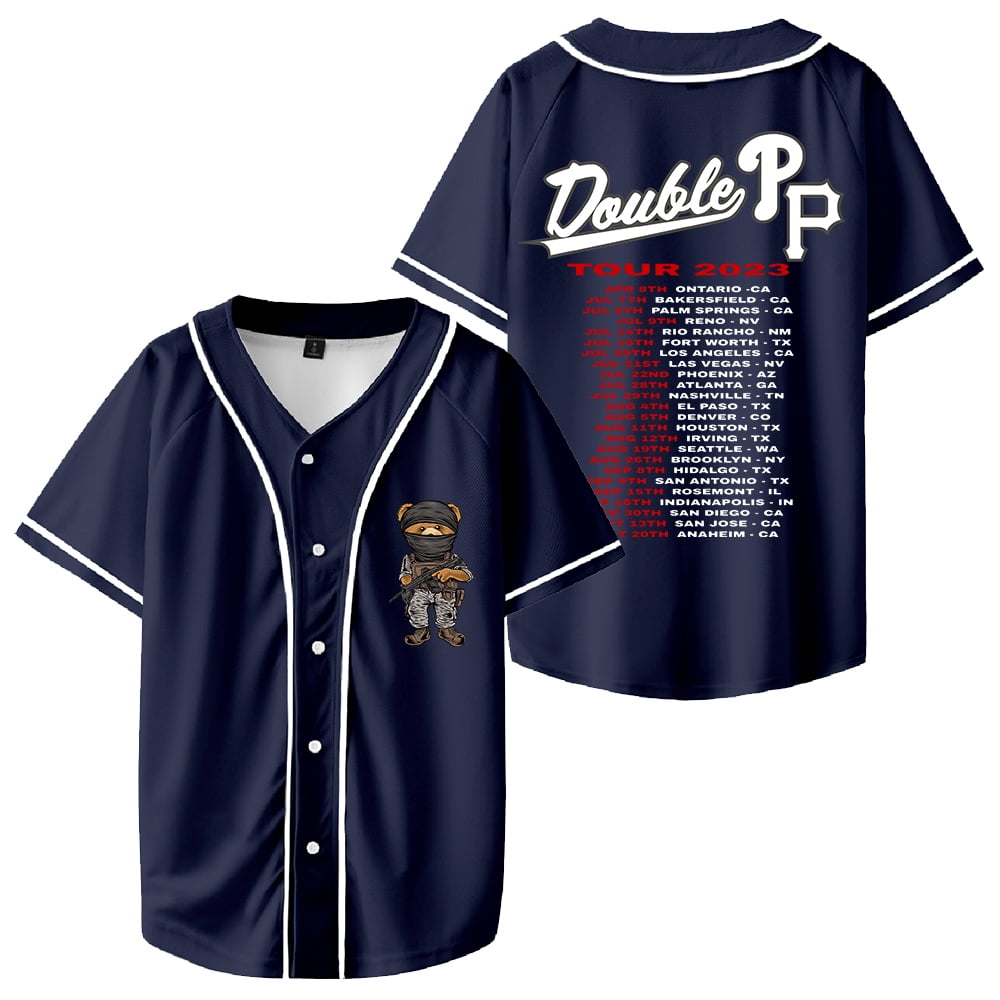 Peso Pluma Peso Bear Double PP Tour Merch Baseball Jersey Shirt Women ...