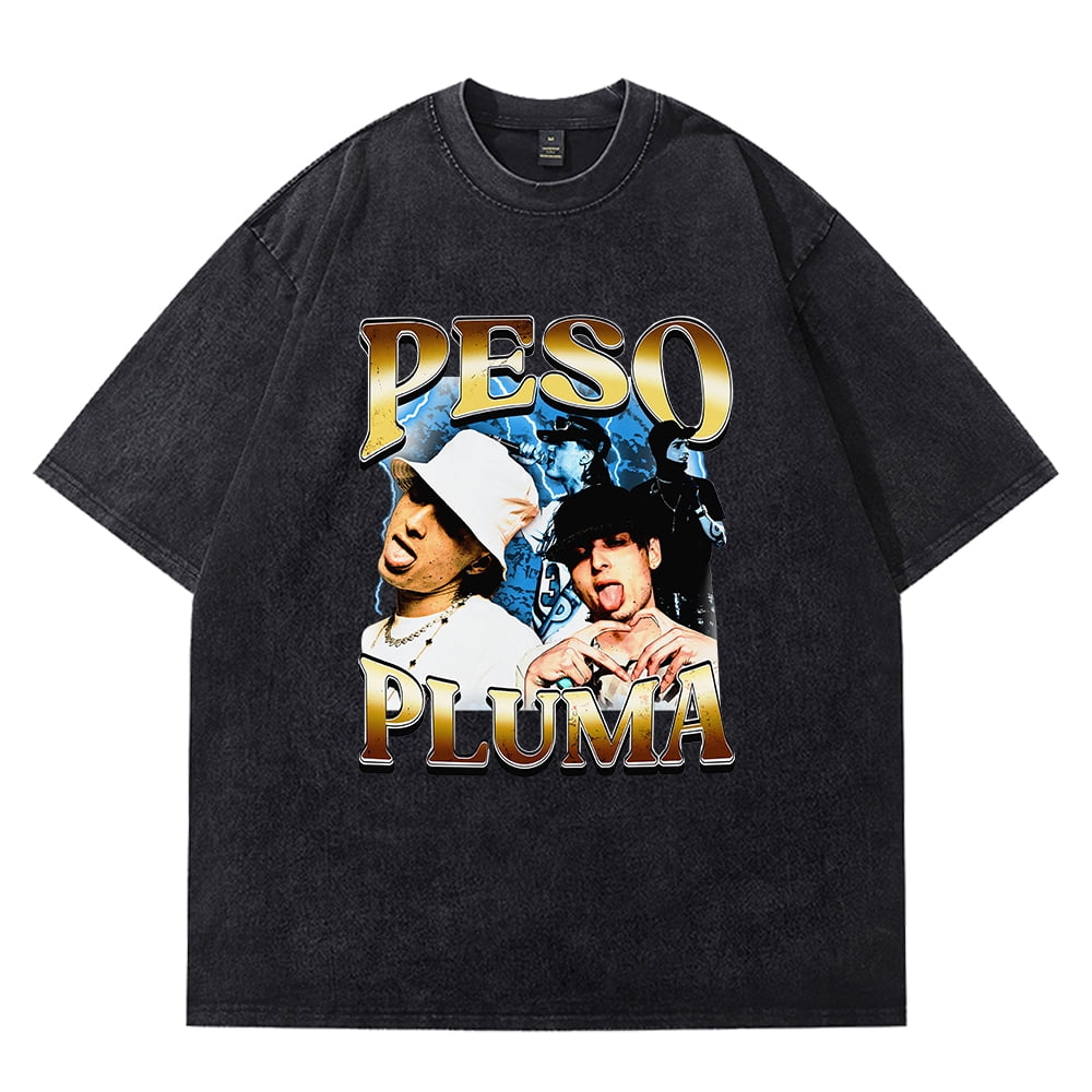 Peso Pluma Photo Vintage Wash Tee Exodo Album Tour Merch T-shirts Women ...