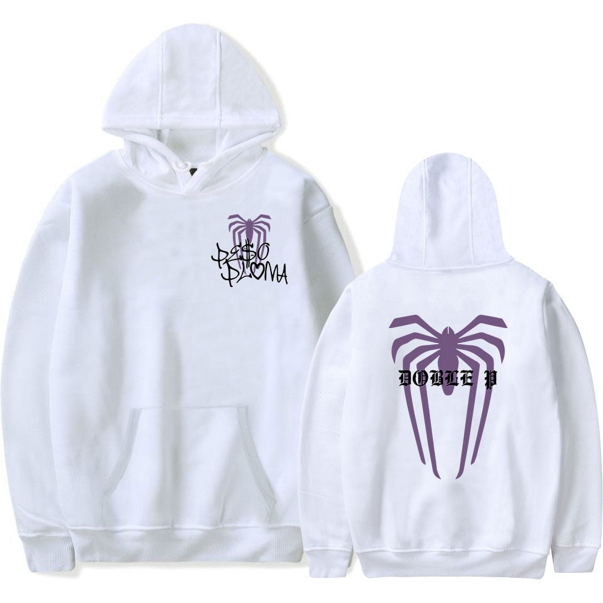 Peso Pluma Rapper HipHop Merch Spider Double P Hoodie Women Men Rapper Long Sleeve Pullover ...