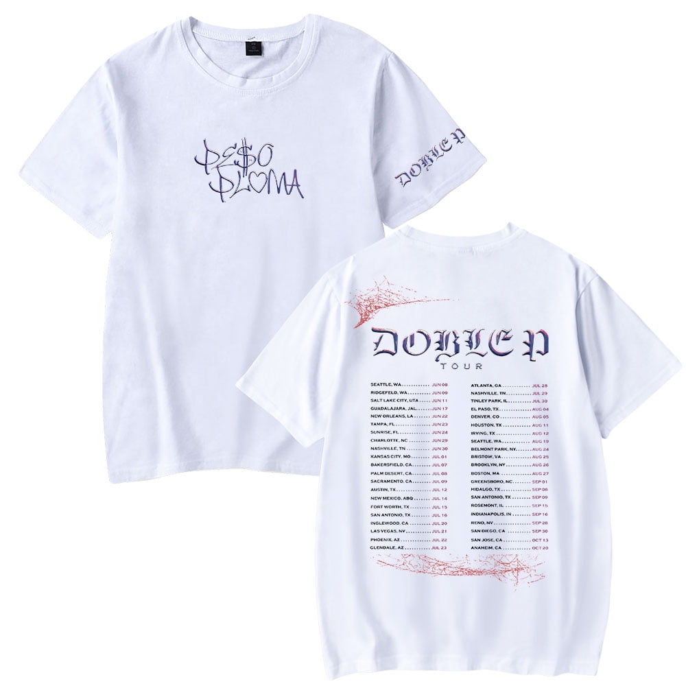 Peso Pluma Spider Tee 2023 Doble P Tour Fashion T-shirt Hip Hop Clothes ...