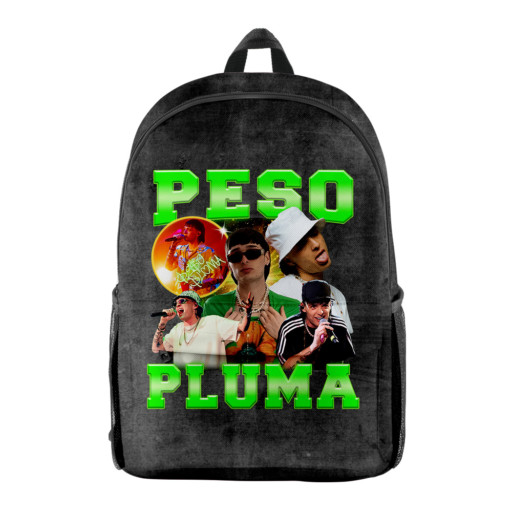 Peso Pluma Student Backpack Rapper Bag Travel Bag Unisex Zipper Oxford ...