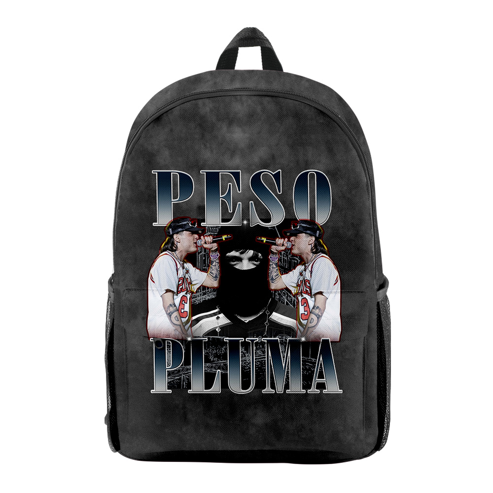 Peso Pluma Student Backpack Rapper Bag Travel Bag Unisex Zipper Oxford ...
