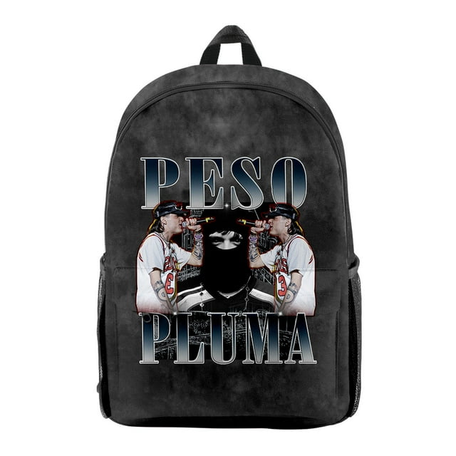 Peso Pluma Student Backpack Rapper Bag Travel Bag Unisex Zipper Oxford ...