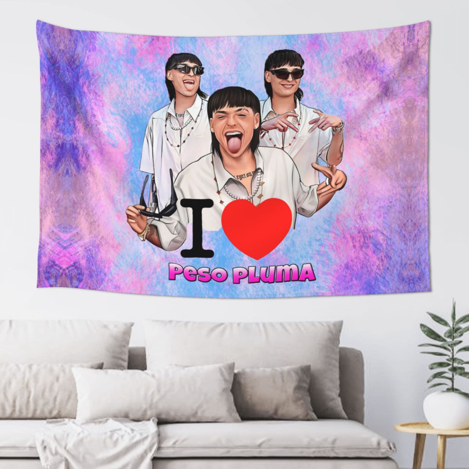 Peso Pluma Tapestry Ella Baila Sola Tapestry Wave Wall Hanging Home ...