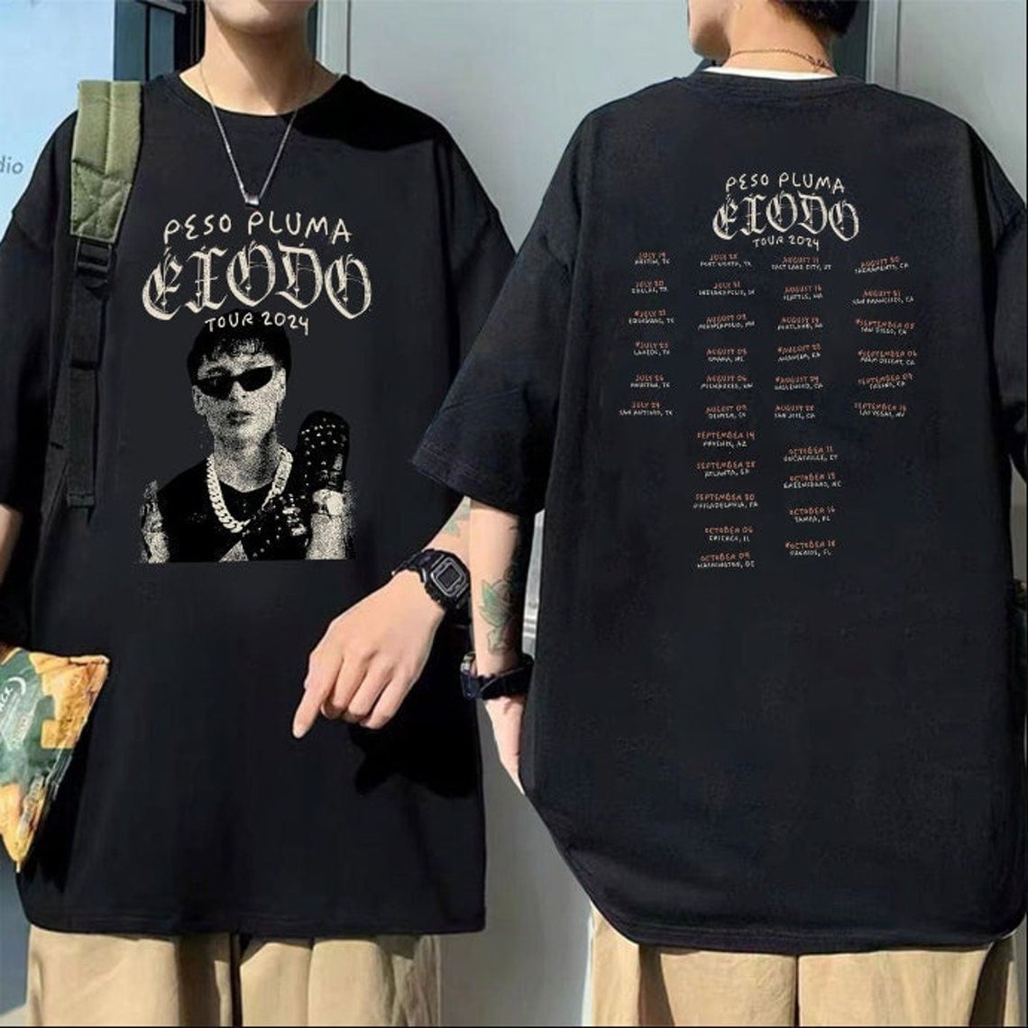 Peso Pluma The Éxodo Tour 2024 Shirt, Peso Pluma 2024 Concert Shirt ...