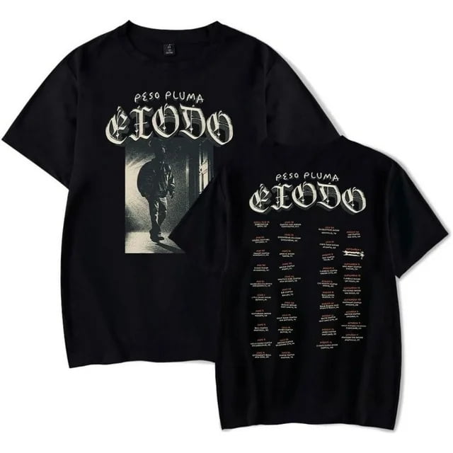 Peso Pluma Tshirt Exodo Tour 2024 Hip Hop Casual Short Sleeve Classical ...