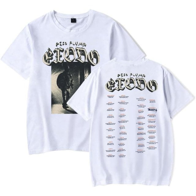 Peso Pluma Tshirt Exodo Tour 2024 Hip Hop Casual Short Sleeve Classical ...