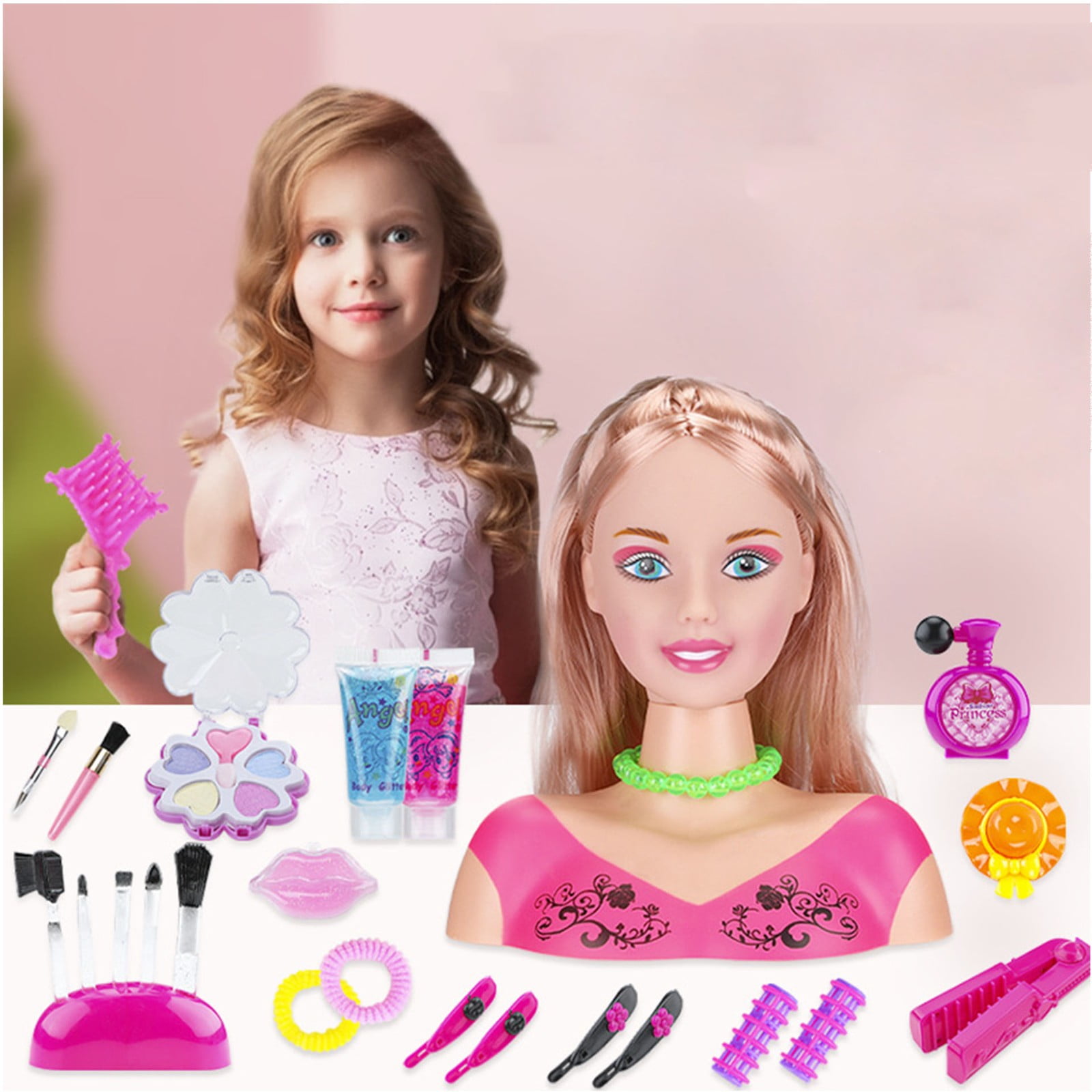 Pesoncarl Deluxe Hairstyle Hair Makeup Doll Toy for Girls - 24in Hair ...