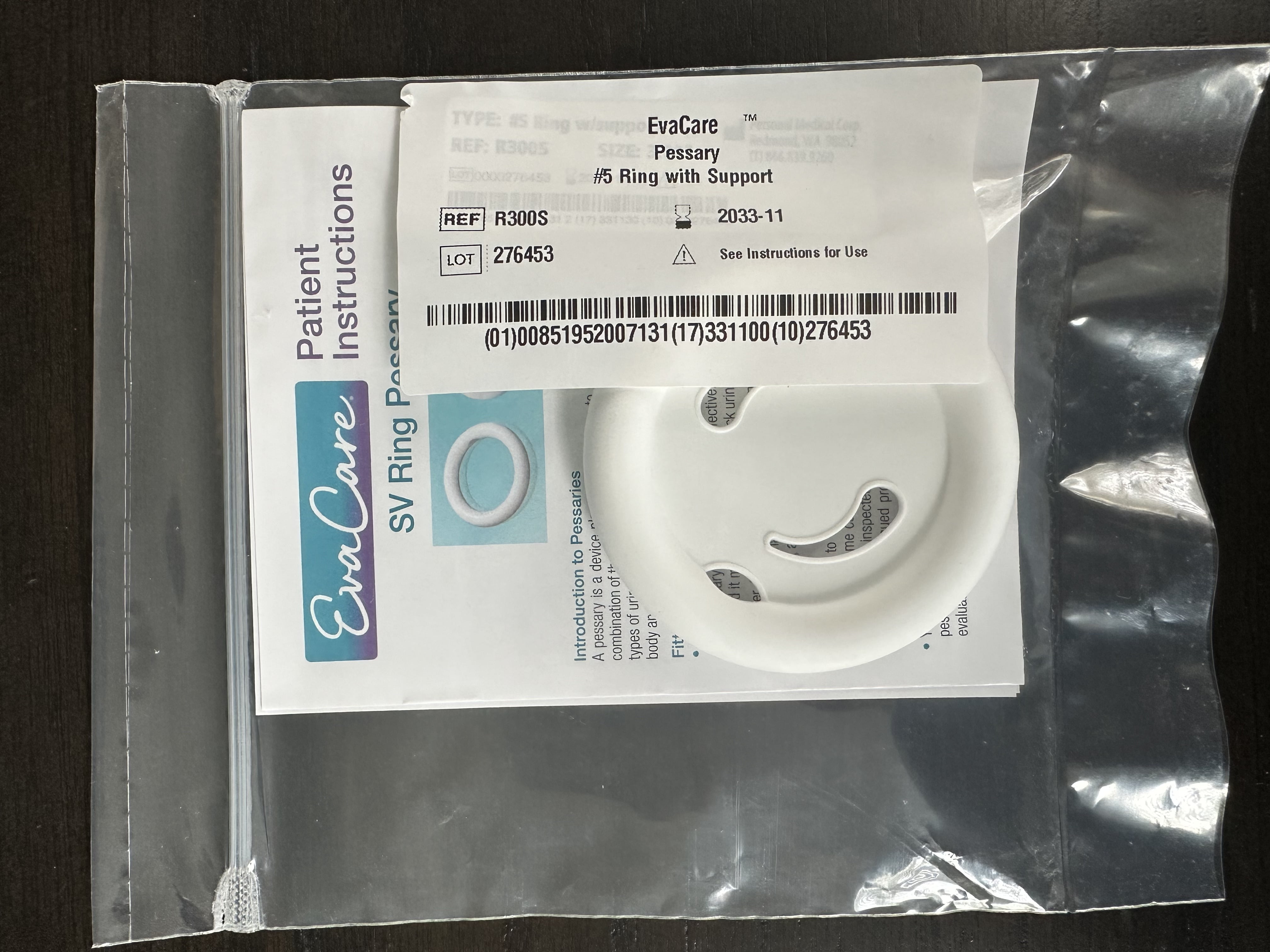 Pessary EvaCare Ring Size 5 Silicone with Support | R300S - Walmart.com