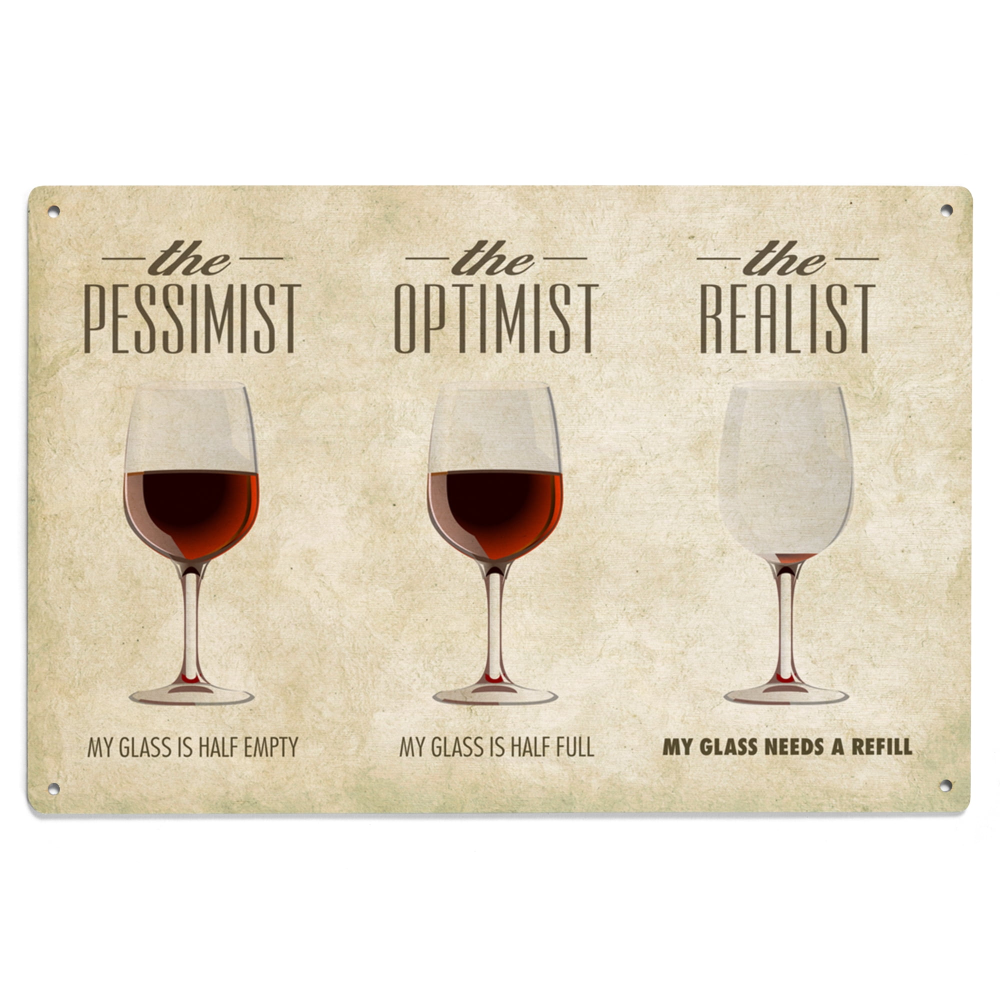 Pessimist Optimist Realist Birch Wood Wall Sign (6x9 Rustic Home Decor ...