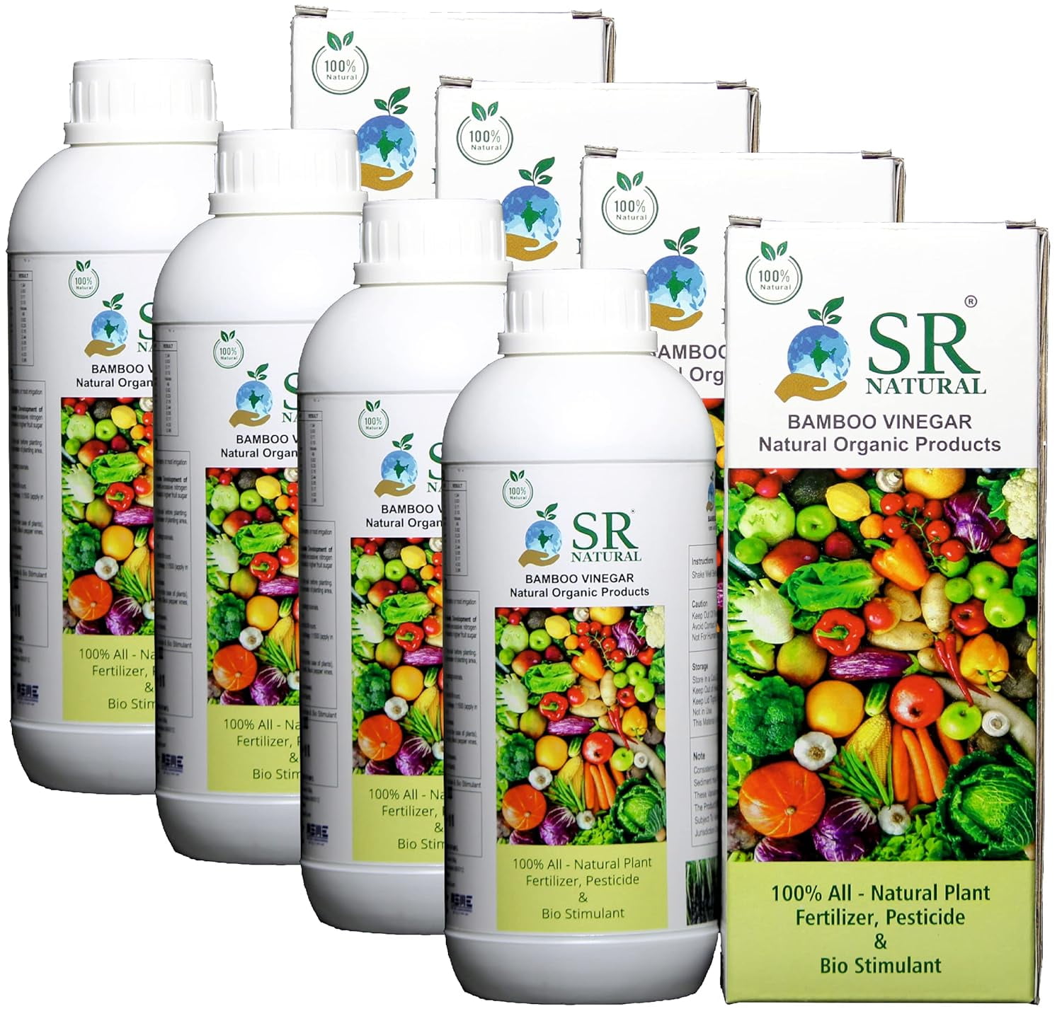 Pest control Fertilizer - Bamboo Vinegar, Pack of 4 - 500ml/16.9Oz ...