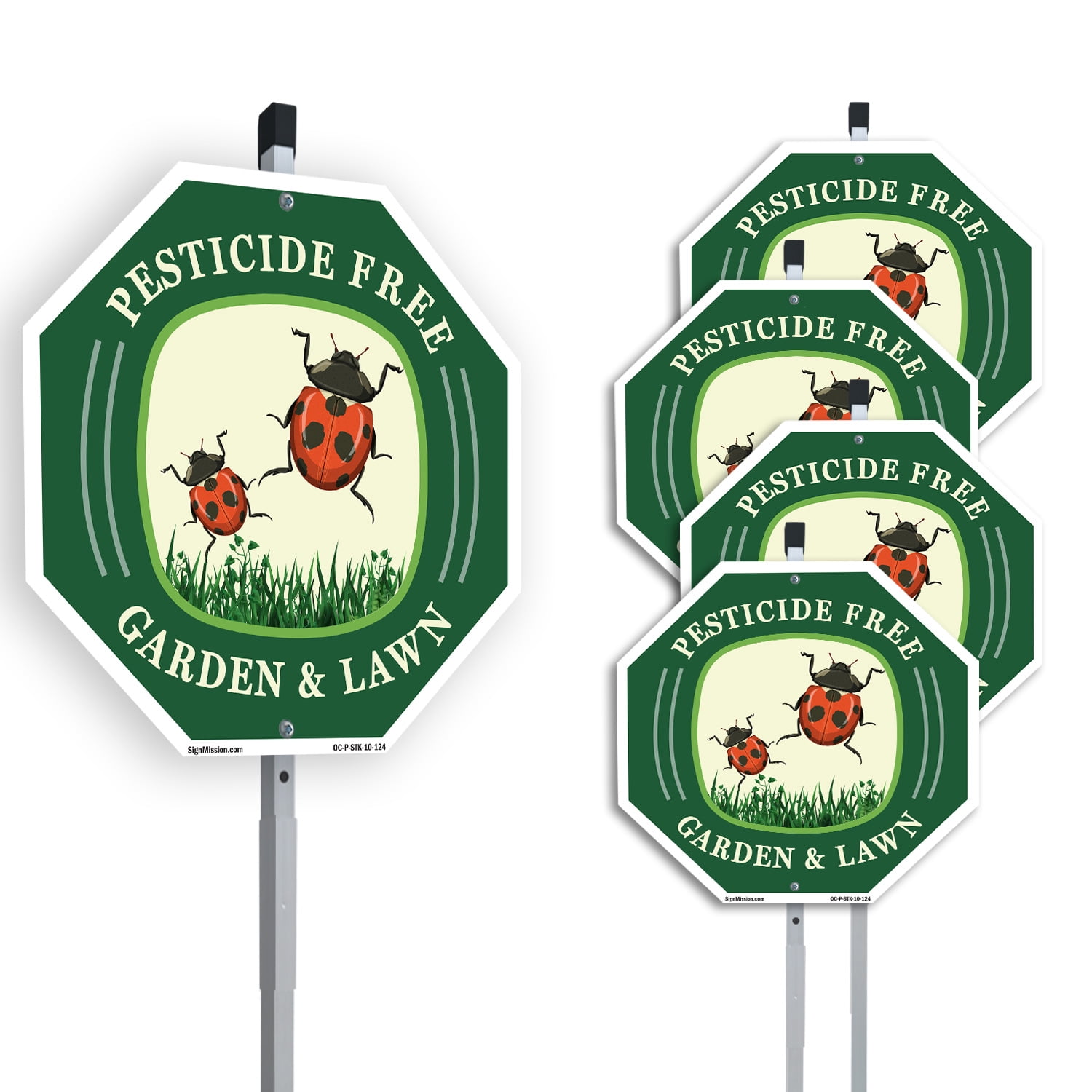 Pesticide Free Garden & Lawn (5 Pack) 10 inch X 10 inch Octagon Plastic ...