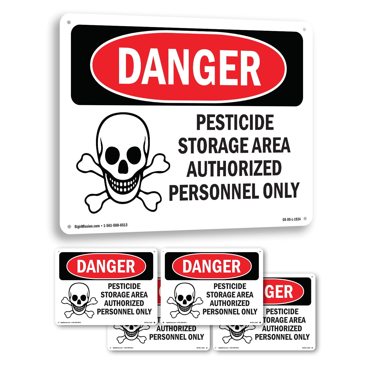 Pesticide Storage Area OSHA Danger Rigid Plastic Sign 18 Inch x 12 Inch ...